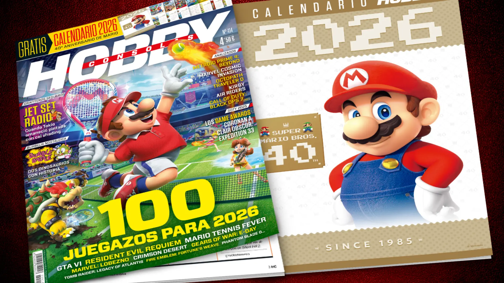 Hobby Consolas 414, ya a la venta, ¡con un calendario de 2026 y un reportaje de 100 juegos!