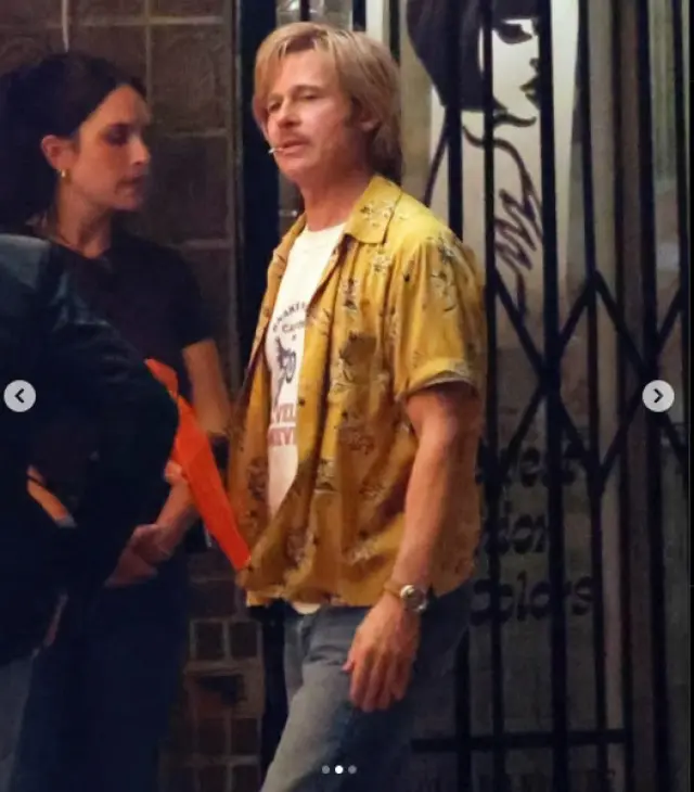 Brad Pitt en el rodaje de The Continuing Adventures of Cliff Booth