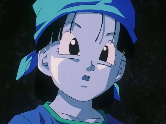 Pan, Giru, Goku y Trunks en el episodio 15 de Dragon Ball GT